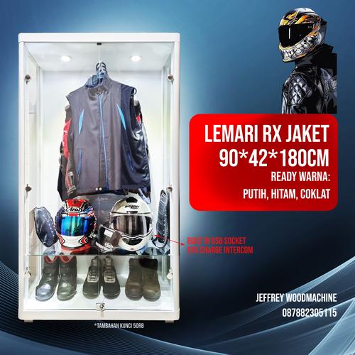 Jual LEMARI RAK PAJANG KACA GANTUNG JAKET TOURING RIDER BAJU DISPLAY ...
