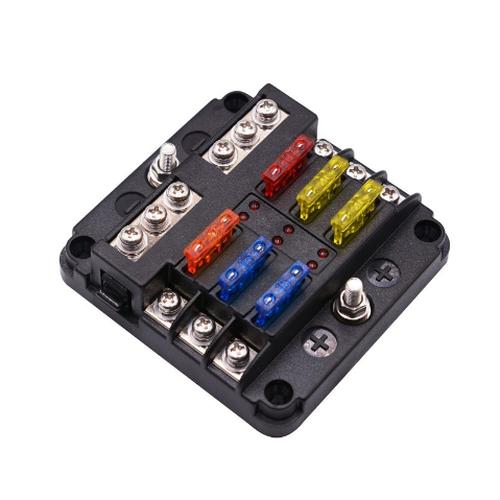 Jual BOX SIKRING 6V 12V 24V FUSE BOX 6 WAY 6 OUTPUT BOKS SIKRING ...