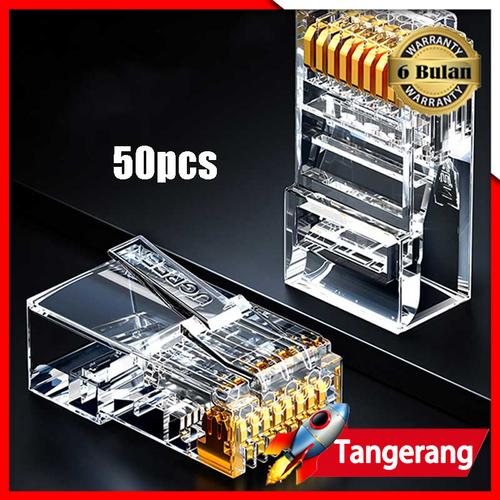 Jual 50pcs/Set Konektor Network Connector RJ45 CAT5 FTP Gold Modular ...