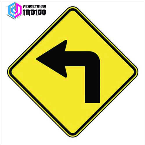Jual plat alumunium rambu lalu lintas tikungan tajam ke kiri - 20x30 ...