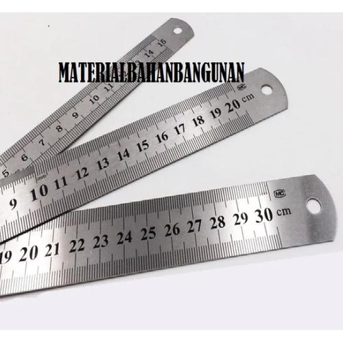 Jual Penggaris Full Stainless Alat ukur Tukang Mistar Ruler Besi Anti ...