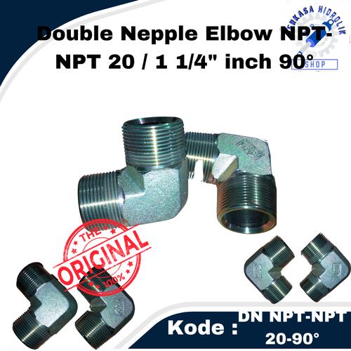 Jual Double Nepple Elbow 20 / 1 1/4" inch 90° NPT - NPT Hydraulic - Kab ...