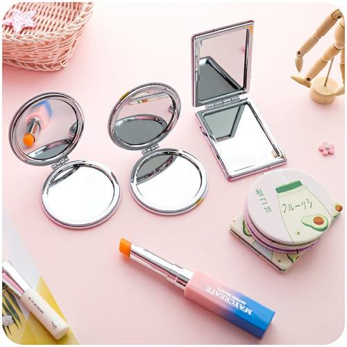 Jual Cermin Saku Portable Kaca Rias Makeup Lipat Bulat Mini Dua Sisi ...