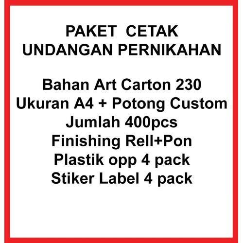 Jual PAKET CETAK UNDANGAN PERNIKAHAN ART CARTON 230 plus potong custom ...