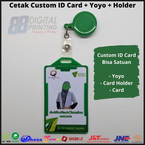 Jual Cetak Name Tag Yoyo ID Card Custom - Biru, Hanya ID Card - Kota ...