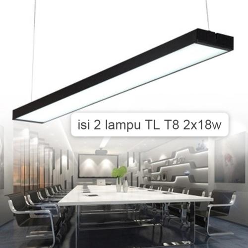 Jual Kap Linear Lampu Gantung Kantor TL T8 LED Balok 120cm 2x18w 120 cm ...