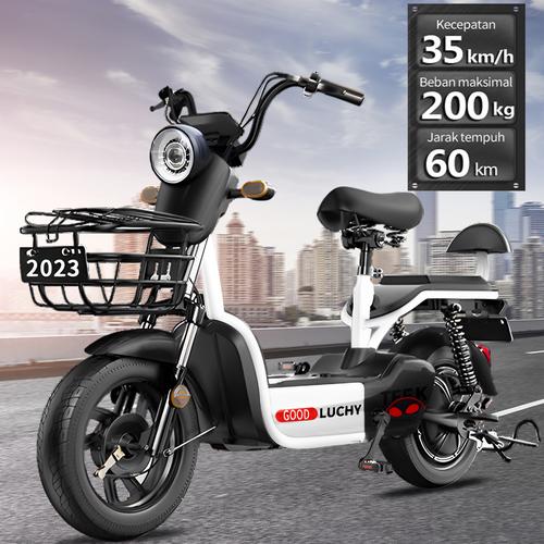 Promo SEPEDA LISTRIK JF LCD DISPLAY DAN DINAMO 500 WATT - Putih Hijau ...