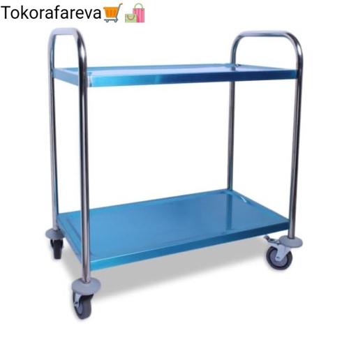Jual Krischef Troli 2 tingkat trolley makan troli cafe restoran piring ...
