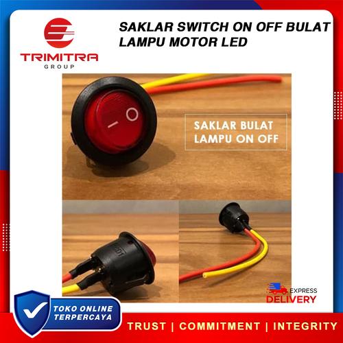 Jual Saklar Switch On OFF BULAT Tombol MOTOR LED Lampu Motor UNIVERSAL ...