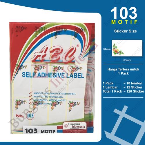 Jual Stiker Label ABC No 103 MOTIF ( self adhesive label ) / label ...