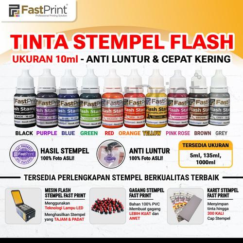 Jual Fast Print Tinta Stempel Flash Stamp Ink Anti Luntur 10ML - Hitam ...