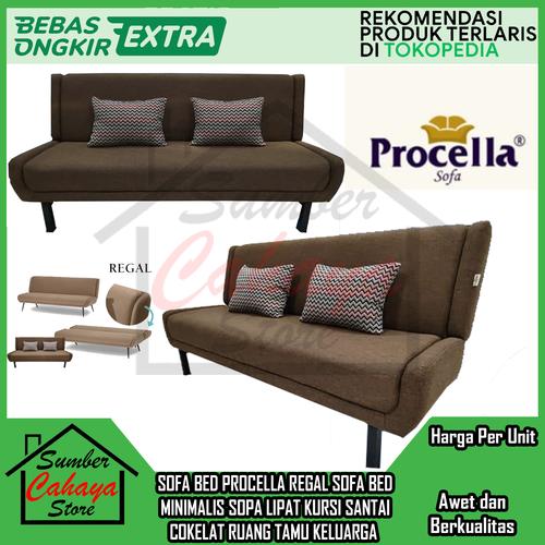 Jual [Instan] SOFA BED REGALL COKLAT BY PROCELLA KURSI SANTAI MINIMALIS ...