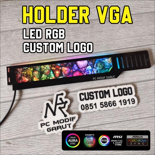 Jual Holder vga RGB Led Custom LOGO dan NAMA untuk vga mini gtx rx dll ...