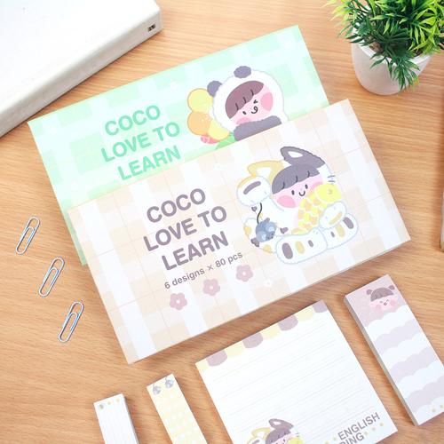 Jual Coco Love to Learn Sticky Notes Collection Box Set - Notes Sticker ...