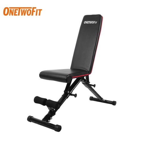 Promo OneTwoFit Adjustable Folding Fitness Bench Dumbbell Weight Bench ...