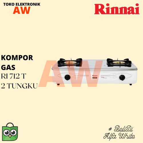Jual kompor gas rinnai 2 tungku turbo ri712t stainless putih - kompor ...