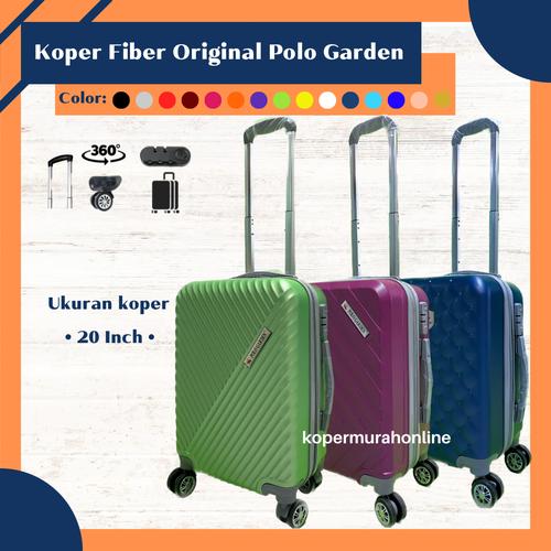 Jual PROMO koper fiber polos Polo Garden 20 inch cabin - Biru BCA ...
