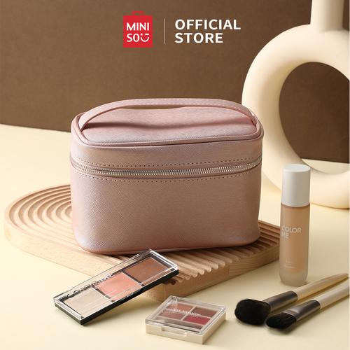 Jual MINISO Tas Kosmetik Rectangular Cosmetic Bag Pearlized Pink ...