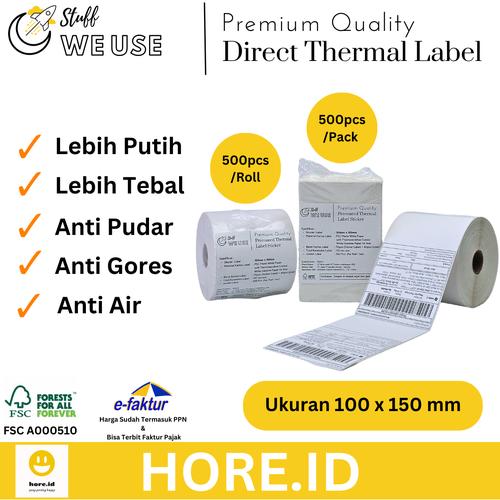 Jual THERMAL LABEL STICKER S.W.U 100x150 mm 10 x 15cm A6 - High Quality ...