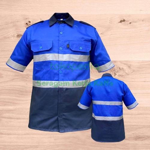 Jual Wearpack Safety Biru BCA Seragam Kerja Bengkel kombinasi Lengan ...