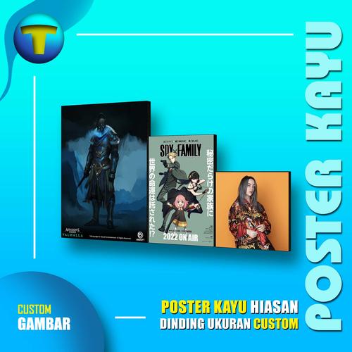 Jual Custom poster kayu cetak foto pictbox hiasan dinding wall decor ...
