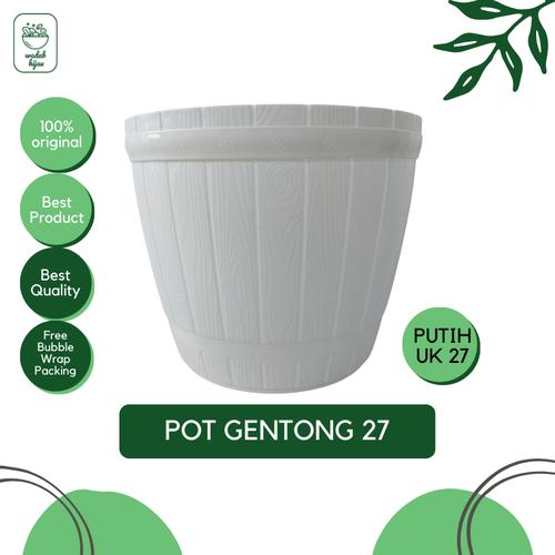 Jual pot bunga pot tanaman motif gentong putih PUTIH 27 - Kota ...