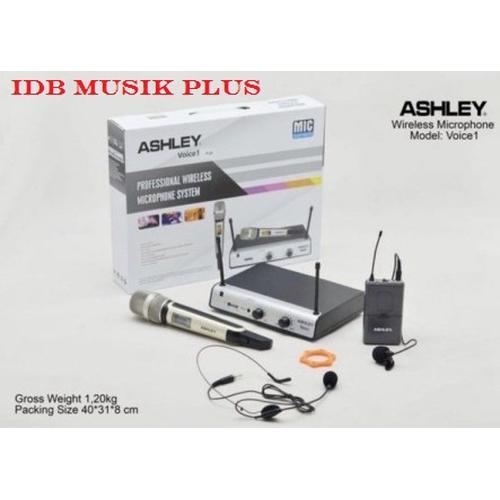 Jual Mic Wireless Ashley Voice1 / Voice 1 Hand + Clip On + Headset ...