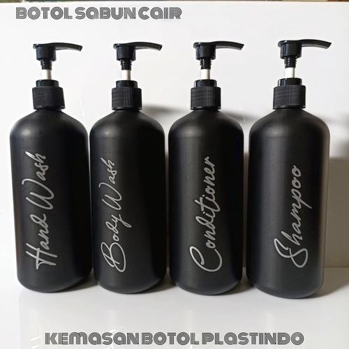 Jual Botol Sabun Cair 500ml Hdpe Hitam Pump Hitam Tempat sabun Cair ...
