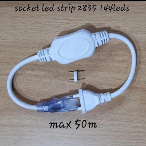 Jual soket led strip 2835 144led soket led selang 2835 144 led + jarum ...