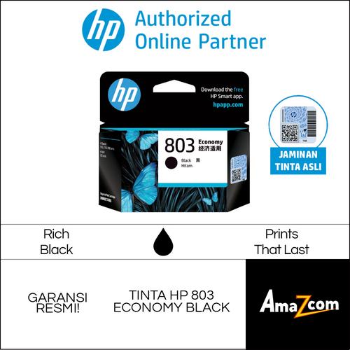 Jual Tinta HP 803 Economy Black / Hitam Original Ink Cartridge ...