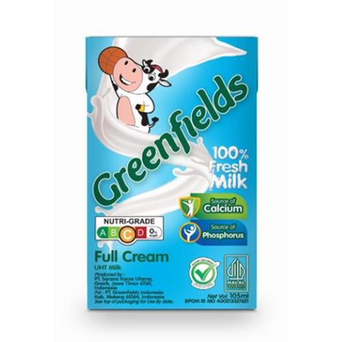 Promo Susu GREENFIELDS Fresh Milk UHT Full Cream 105 ml - - Kikhyo ...