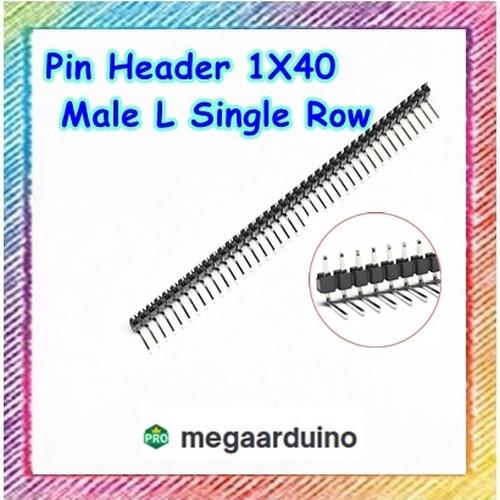 Jual Pin Header Strip Male Single Row 1x40 2.54mm Right Angle L Shape ...