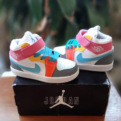 Promo sepatu anak jordan kids high multi colour tali perekat size 20-36 ...