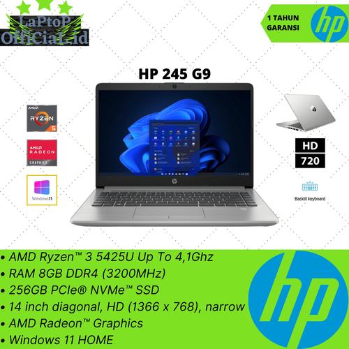 Jual LAPTOP HP 245 G9 AMD Ryzen 3-5425U 8GB RAM 256GB SSD 14" WINDOWS ...