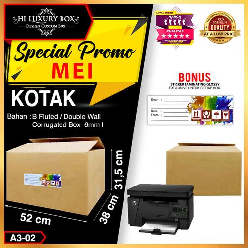 Jual Box Packaging Polos (52x38x31,5) Lipat | Kotak Kardus Packing ...