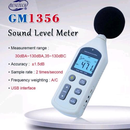 Jual GM1356 Digital Sound Level Meter USB Noise Tester Meter 30~130 dBA ...