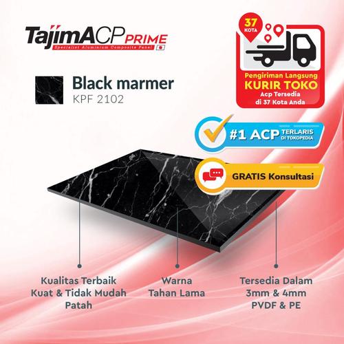 Promo ACP Tajima Black Marmer 3mm Indoor - Aluminium Composite Panel ...