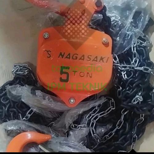 Jual Nagasaki chain block tekel 5 ton x 12 meter katrol kerekan ...