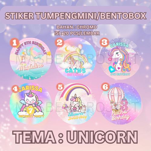 Jual STIKER LABEL ULTAH BENTO BOX TUMPENG MINI TEMA UNICORN - Jakarta ...