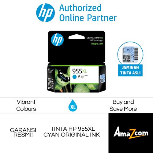 Promo Tinta HP 955XL Cyan Original 955 Cartridge L0S63AA Printer 7720 ...