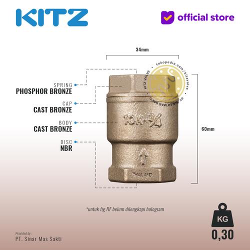 Jual Tusen Klep / Vertical Check Valve with Spring / Per, KITZ Fig. 150 ...