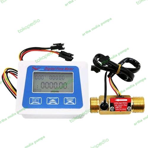 Jual Digital flow meter type LCD-M control display water sensor 3/4in ...