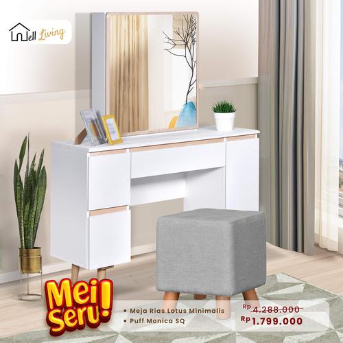 Jual Meja Rias Aurora | Meja Rias Putih | Meja Kaca Sliding Minimalis ...