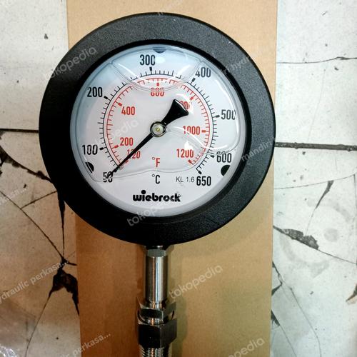 Jual Thermometer Exchaust Gas Buang 4" inch × 650 C/F × 15cm Wiebrock ...