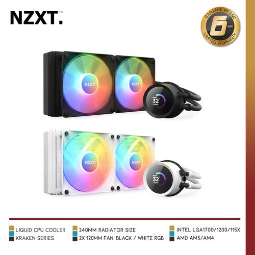 Promo NZXT Kraken 240 RGB | 240mm AIO Liquid Cooling 1.54 inch LCD ...