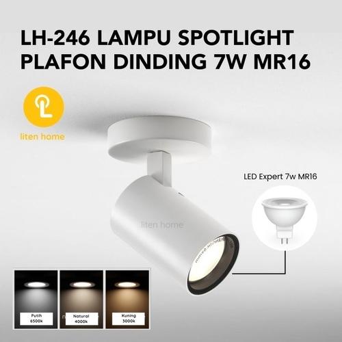 Jual LH-246 Kap Lampu Sorot Plafon LED 7 watt 7w MR16 Spotlight Dinding - Hitam, TANPA BOHLAM ...