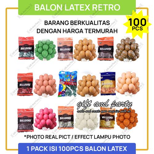 Promo Balon Latex Retro 1 Pack 100 Pcs / Balon Vintage / Balon Latex ...