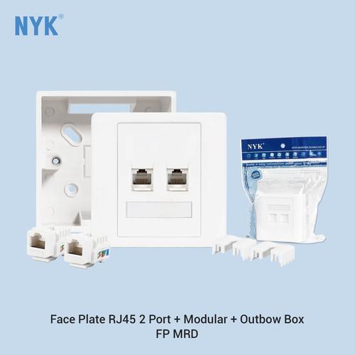 Jual Wall Face Plate Socket Lan Modular Rj45 2 Port - Jakarta Barat ...