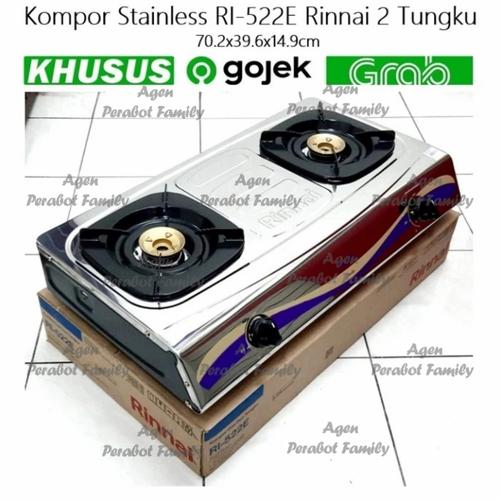 Jual Kompor Stainless RI-522E RI 522 E Rinnai 2 Tungku Kompor Gas RI ...