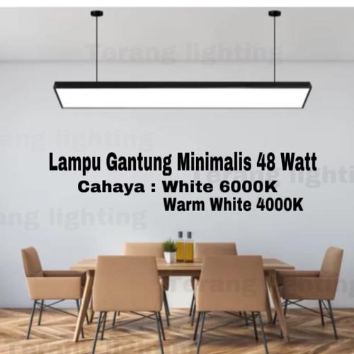 Jual Lampu gantung minimalis / linear / Office Lamp 48 Watt LED - WHITE ...